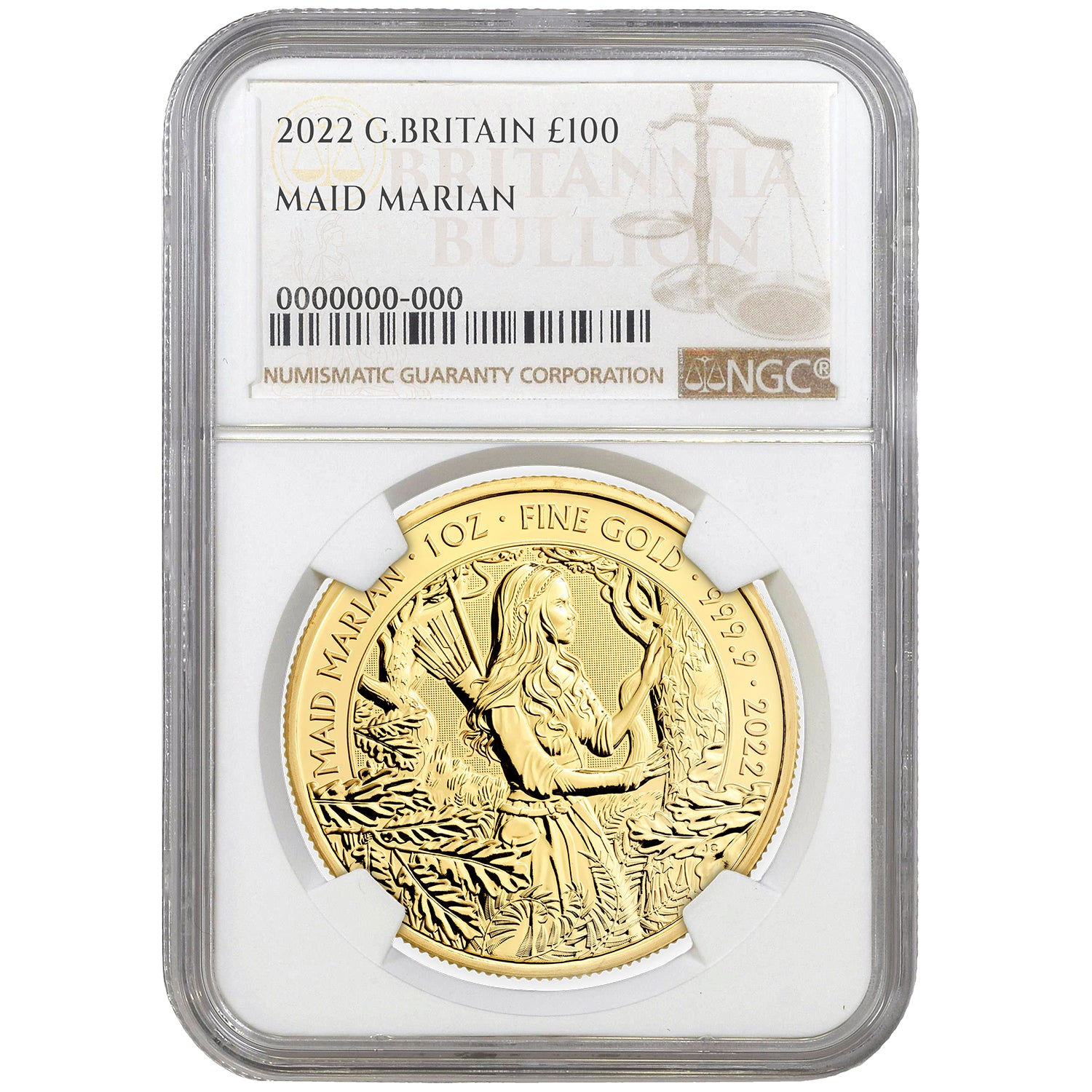 NGC 2022 1oz Gold Maid Marian - Myths & Legends Coin MS66+ – Britannia ...